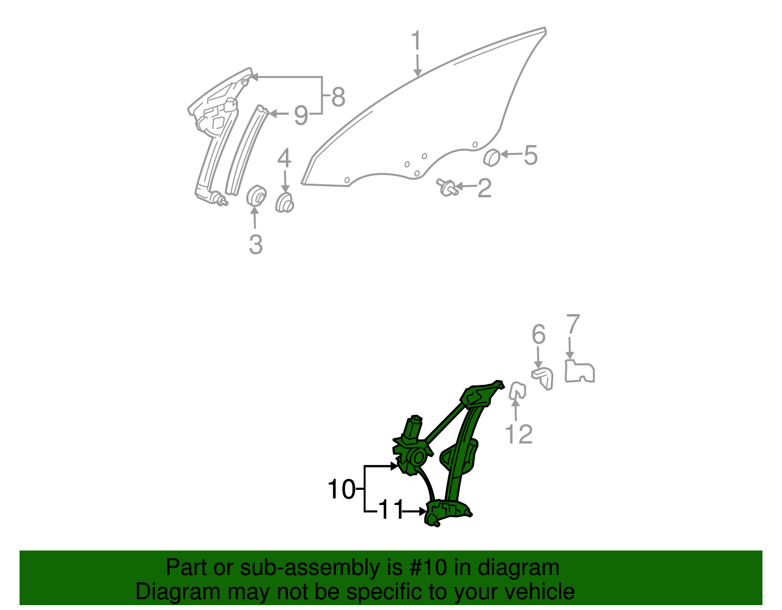 1999-2003 Toyota Window Regulator 69820-06031 | Toyota Parts Center