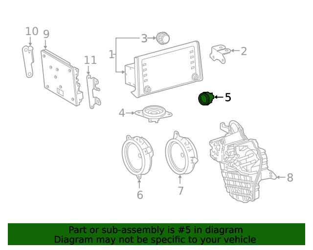 2019-2024 Toyota Windshield Pillar Speaker 86150-07100 | Toyota Parts ...