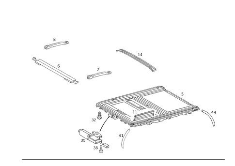 Sliding/Lifting Roof Frame for 1999 Mercedes-Benz CLK 430 | Mercedes ...