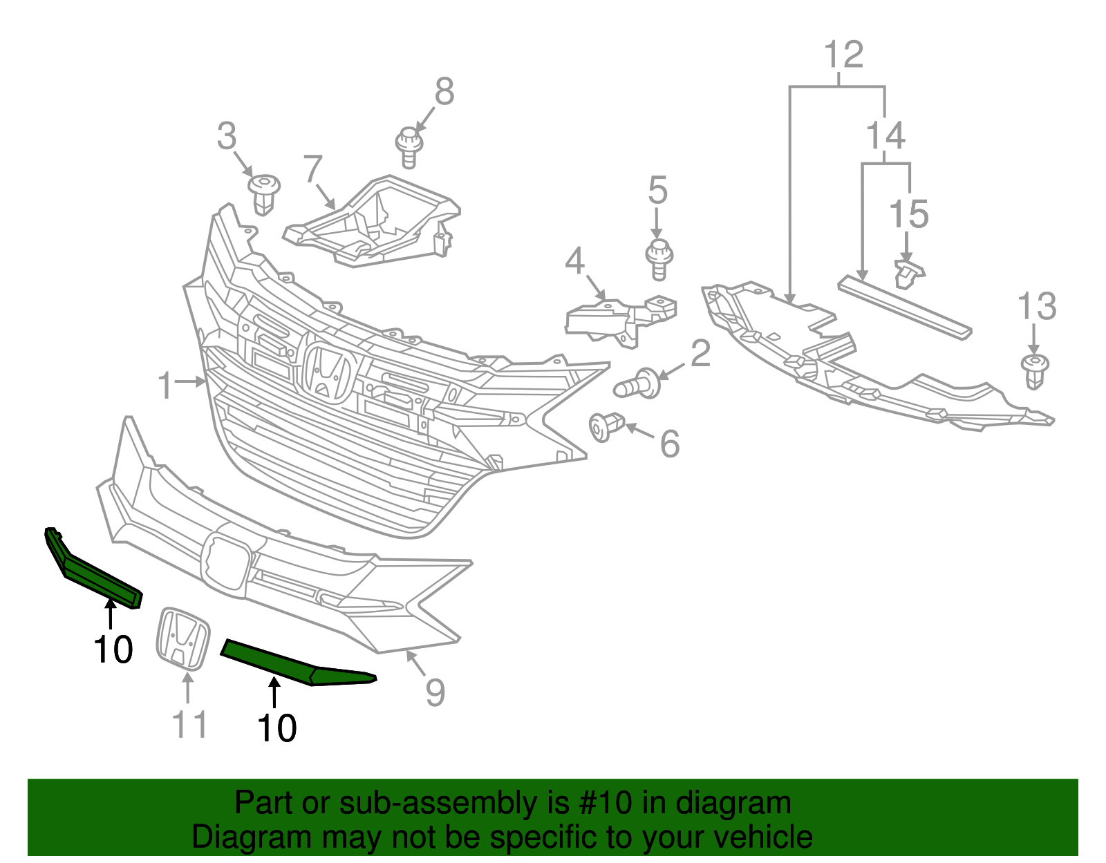 71123-T7A-000 - Chrome Strip 2016-2018 Honda HR-V | Honda Parts Online