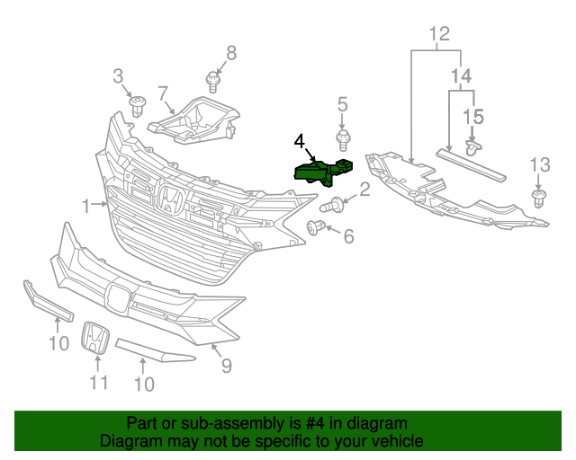 71152-T7A-000 - Beam, L Front Grille Side (Upper) - 2016-2018 Honda HR ...
