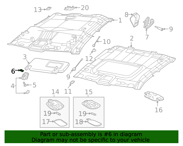 2019-2020 Ram 1500 Sun-Visor Retainer 6512432AA | TascaParts.com