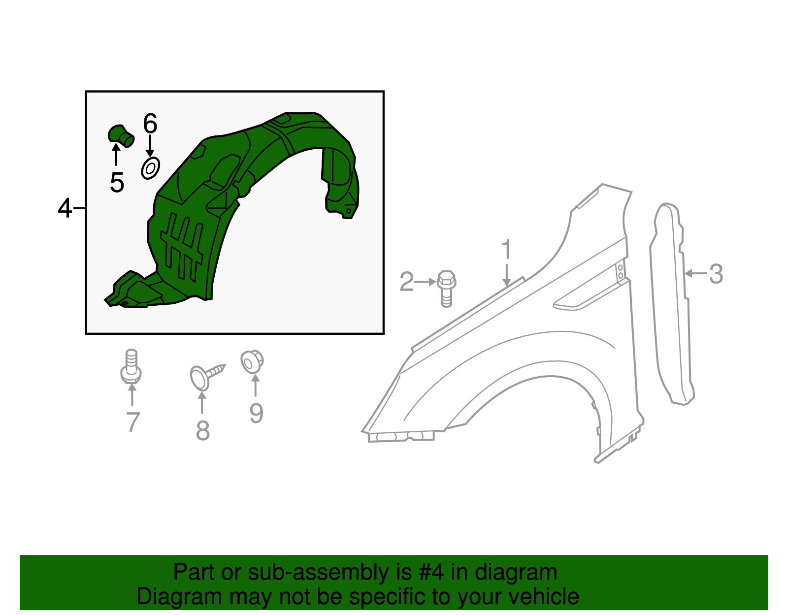 86811-2T000 - Fender Liner 2011-2013 Kia Optima | Kia.Parts Store