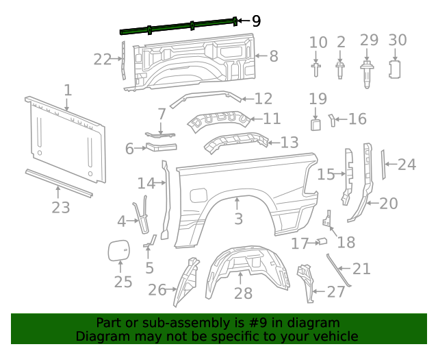 2019 Ram 1500 Truck Bed Side Rail 68312651AB | TascaParts.com