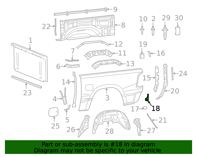 2019-2020 Ram 1500 Outer Pillar Lower Plate 68362750AB | TascaParts.com