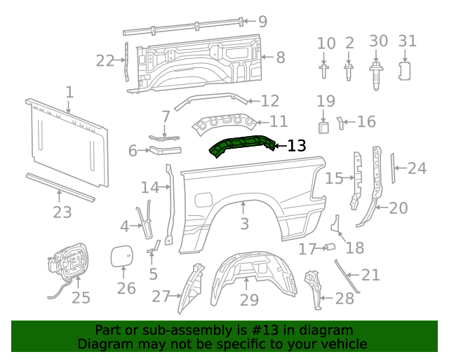 2019-2022 Ram 1500 Inner Wheelhouse 68312548AA | TascaParts.com