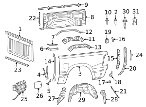2019-2022 Ram 1500 Inner Wheelhouse 68312548AA | TascaParts.com