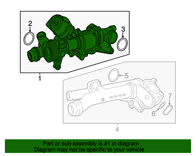 2015-2018 Mercedes-Benz C 300 Water Pump 274-200-15-07-85 | MB OEM Parts