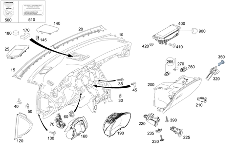 Instrument Panel and Glove Compartment Housing with Front Passenger ...