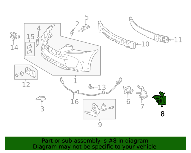 52143-53050 - Bumper Bracket - 2021 Lexus | MyLexusParts