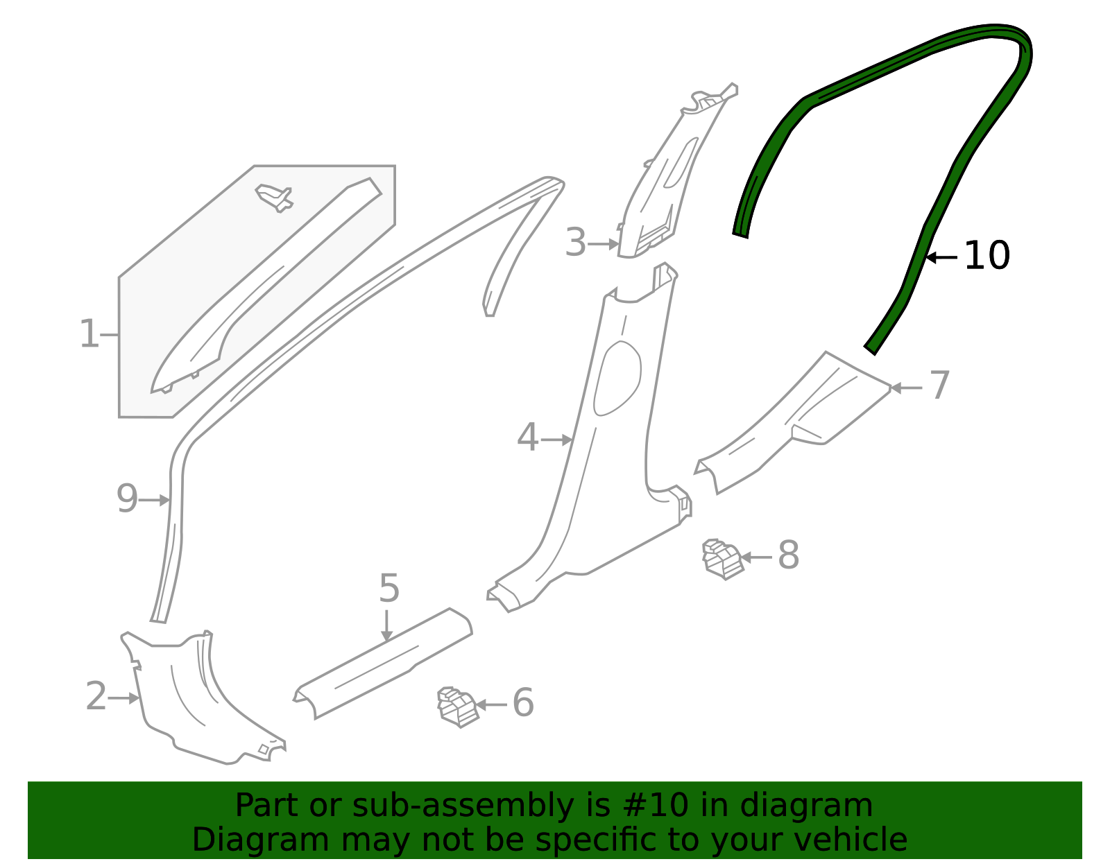 2020-2025 Nissan Versa Weather-Strip On Body 76924-5EF0A | Bill Kay ...