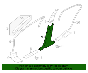 2020-2024 Nissan Versa Lower Center Pillar Trim 76915-5EE0A | Ziegler ...