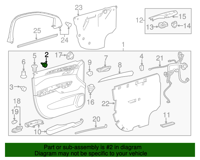 2010-2016 Cadillac SRX Door Trim Retainer 11570756 | TascaParts.com