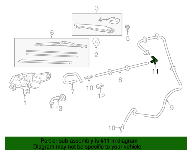 2000-2018 Toyota Washer Hose Elbow 85375-02260 | Toyota Parts Center
