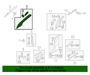 FT4Z-5803598-AC - Windshield Pillar Trim 2015-2024 Ford Edge ...