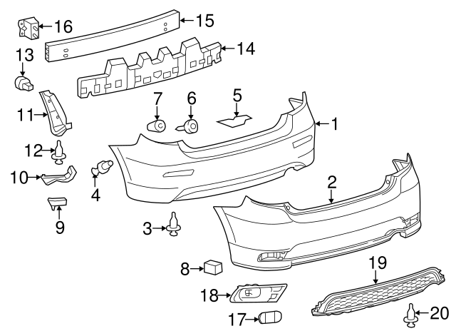 52156-02090 - Side Support - 2009-2013 Toyota Matrix | Nucar Toyota Parts
