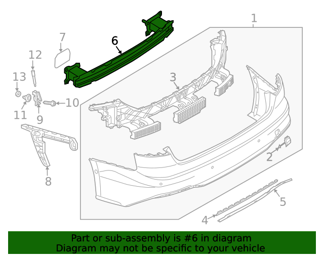 8W0-807-309-H - Impact Bar 2019-2023 Audi | Audi OEM Parts