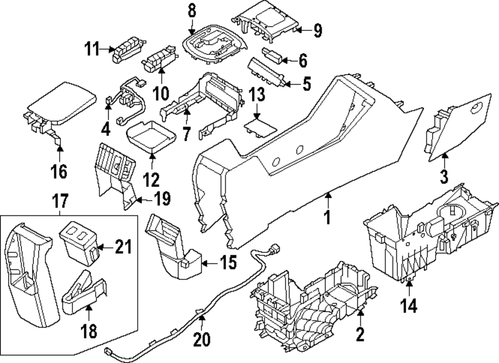 2024-2025 Hyundai Kona Console Base 84611-BE000-NNB | Hyundai Wholesale ...