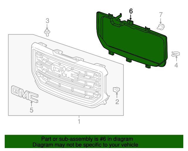 2016-2019 GM Front Grille Baffle 84073556 | TascaParts.com