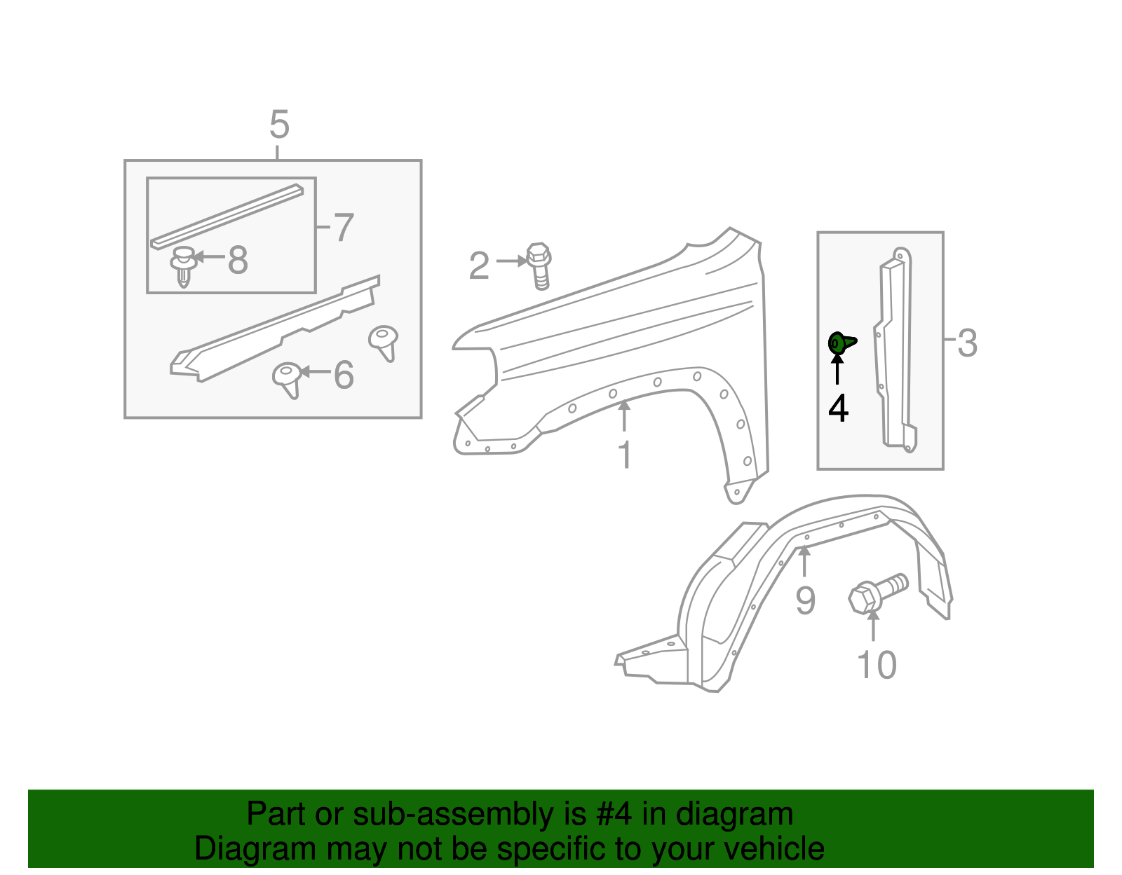 53857-47011 - Protector Retainer Clip - 2010-2025 Toyota ...