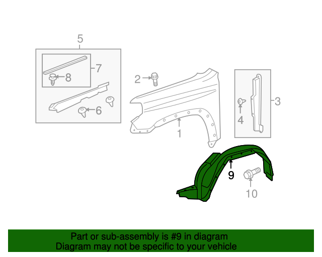 Toyota OEM Fender Liner Part# 53806-35030 | OEM Vehicle Parts