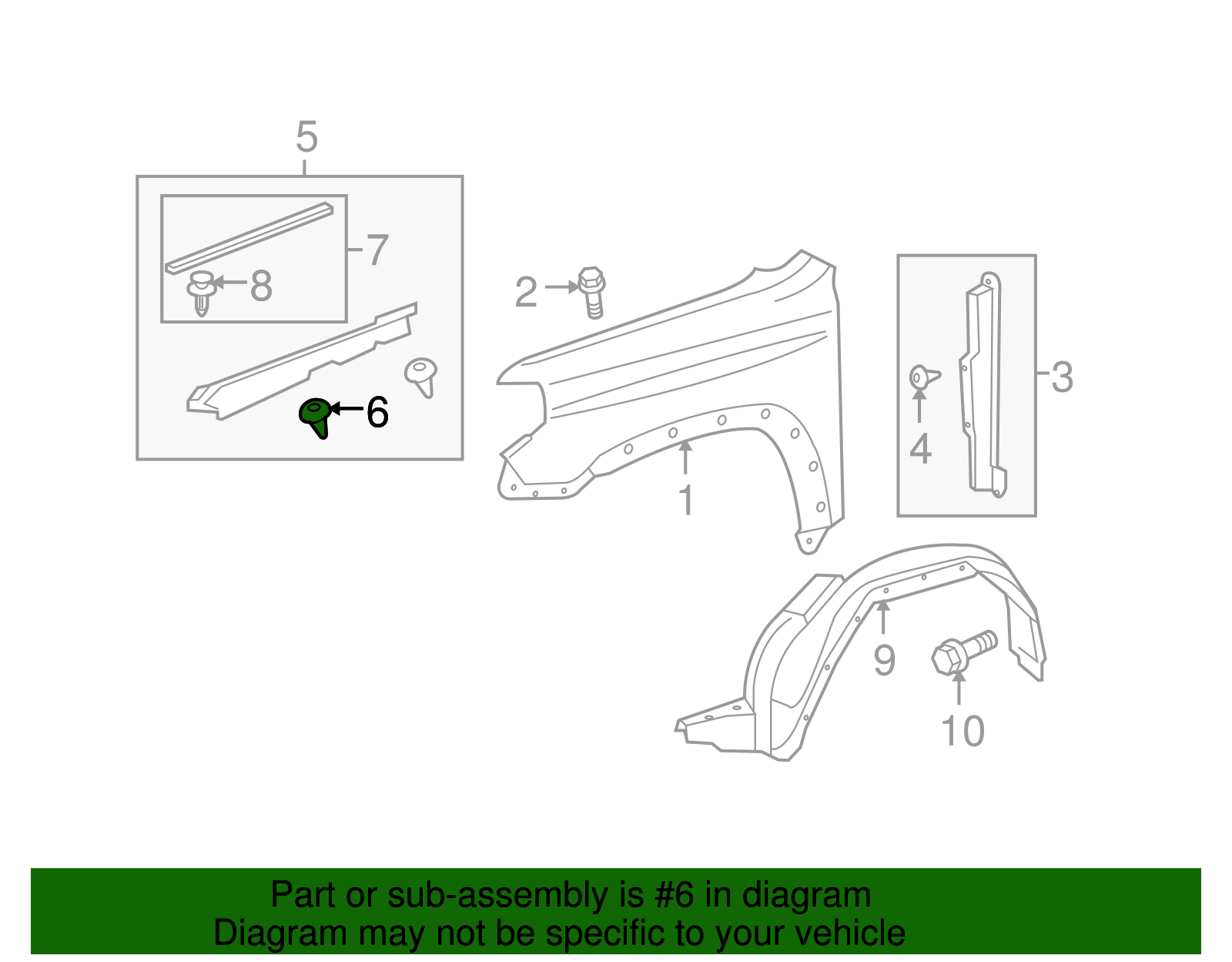 75867-AA010 - Rocker Molding Clip 2002-2025 Toyota | AutoNation Parts