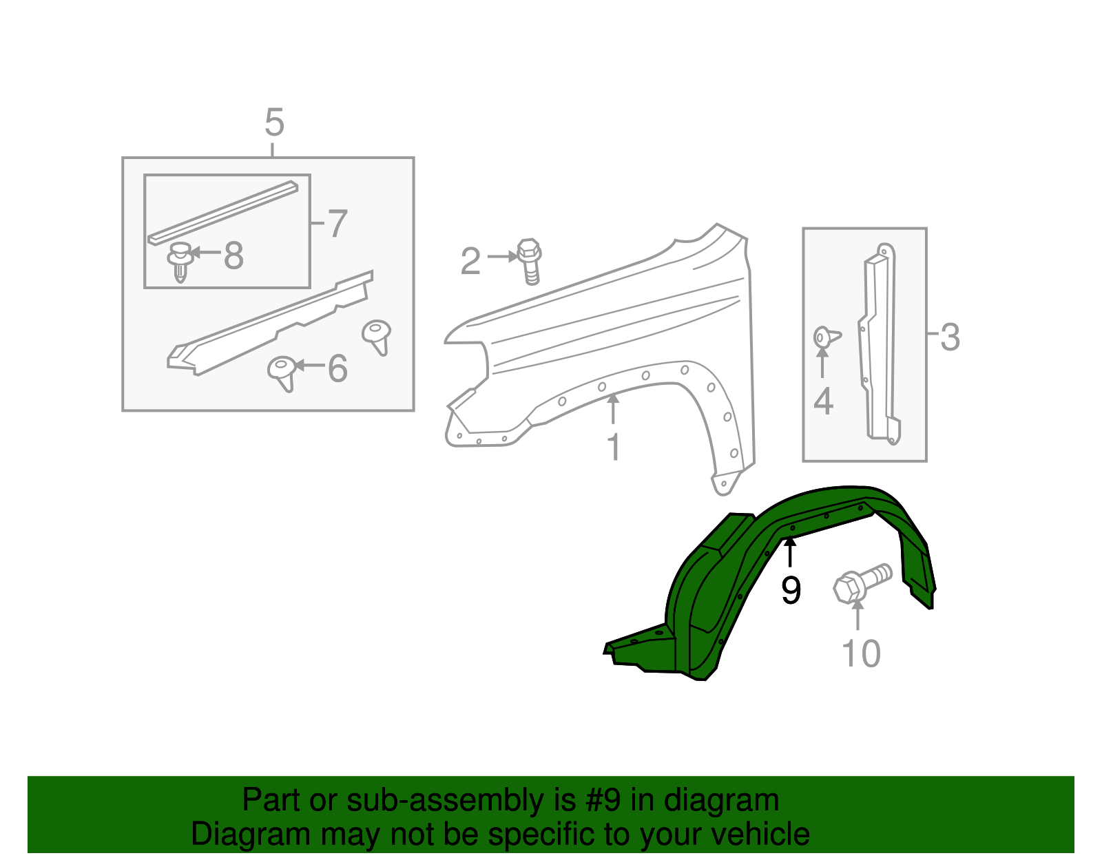 2017-2024 Toyota 4Runner Fender Liner 53806-35030 | OEM Parts Online
