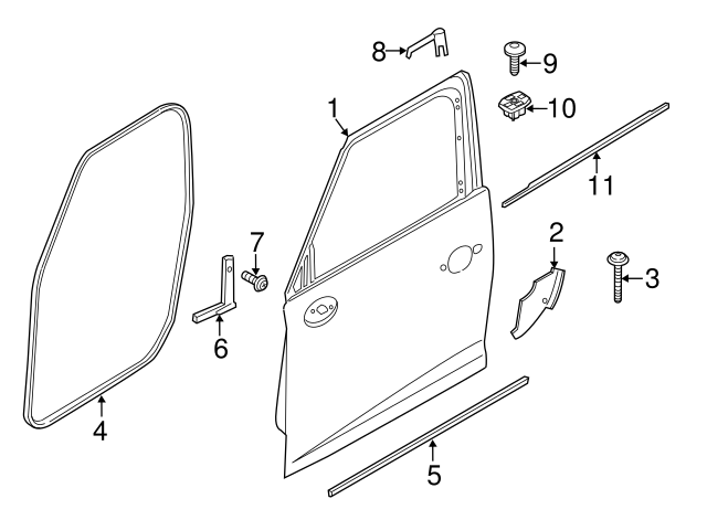 51-33-9-808-654 - Door Weather-Strip - 2011-2016 Mini Cooper Countryman ...