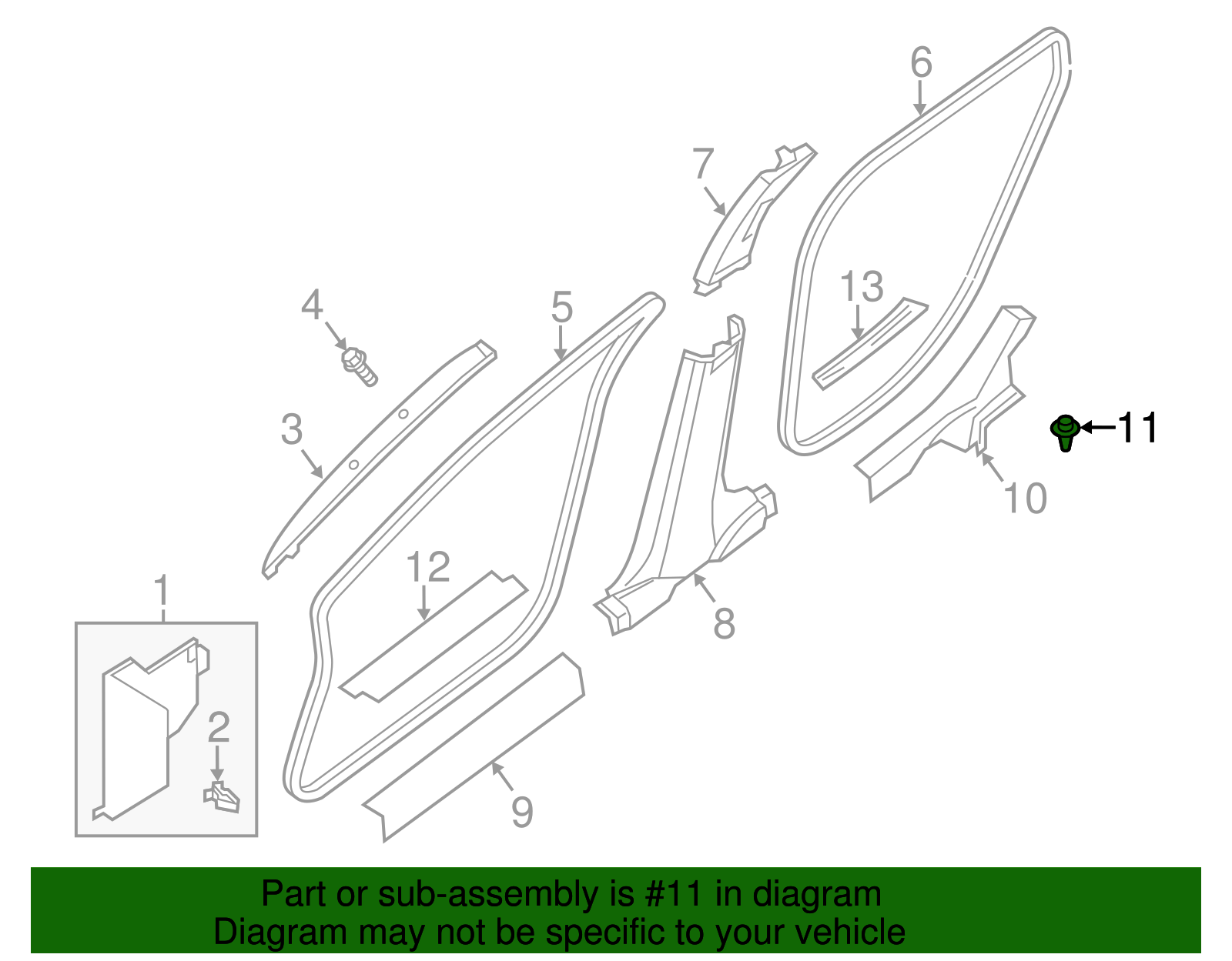 2007-2025 Nissan Body B-Pillar Trim Panel Clip 84953-JA00A | Nissan ...