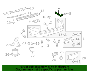 52155-60070 - Bumper Cover Support Rail 2008-2021 Toyota Land Cruiser ...