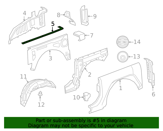 Retainer-Belt Rail - Passenger Side (RH) 68302726AE | TascaParts.com