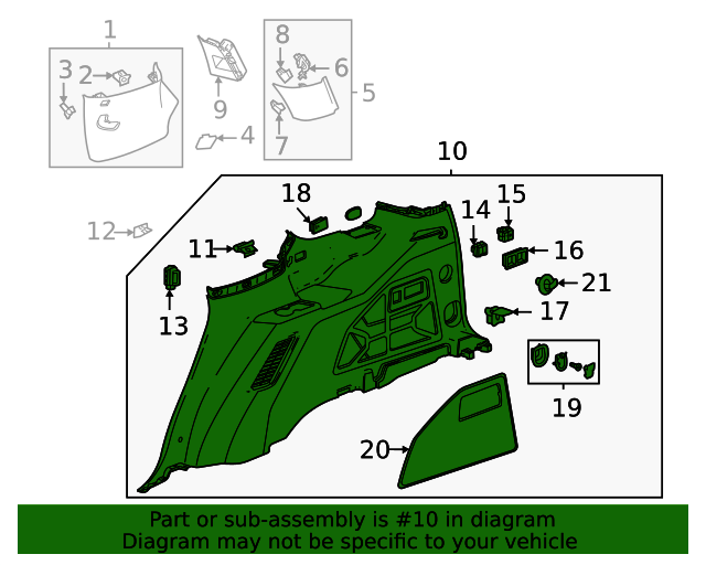 2021-2022 Cadillac Escalade ESV Lower Quarter Trim 84819819 ...