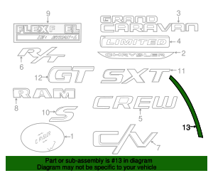 2008-2020 Mopar Applique - Passenger Side (RH) 5113642AC | TascaParts.com