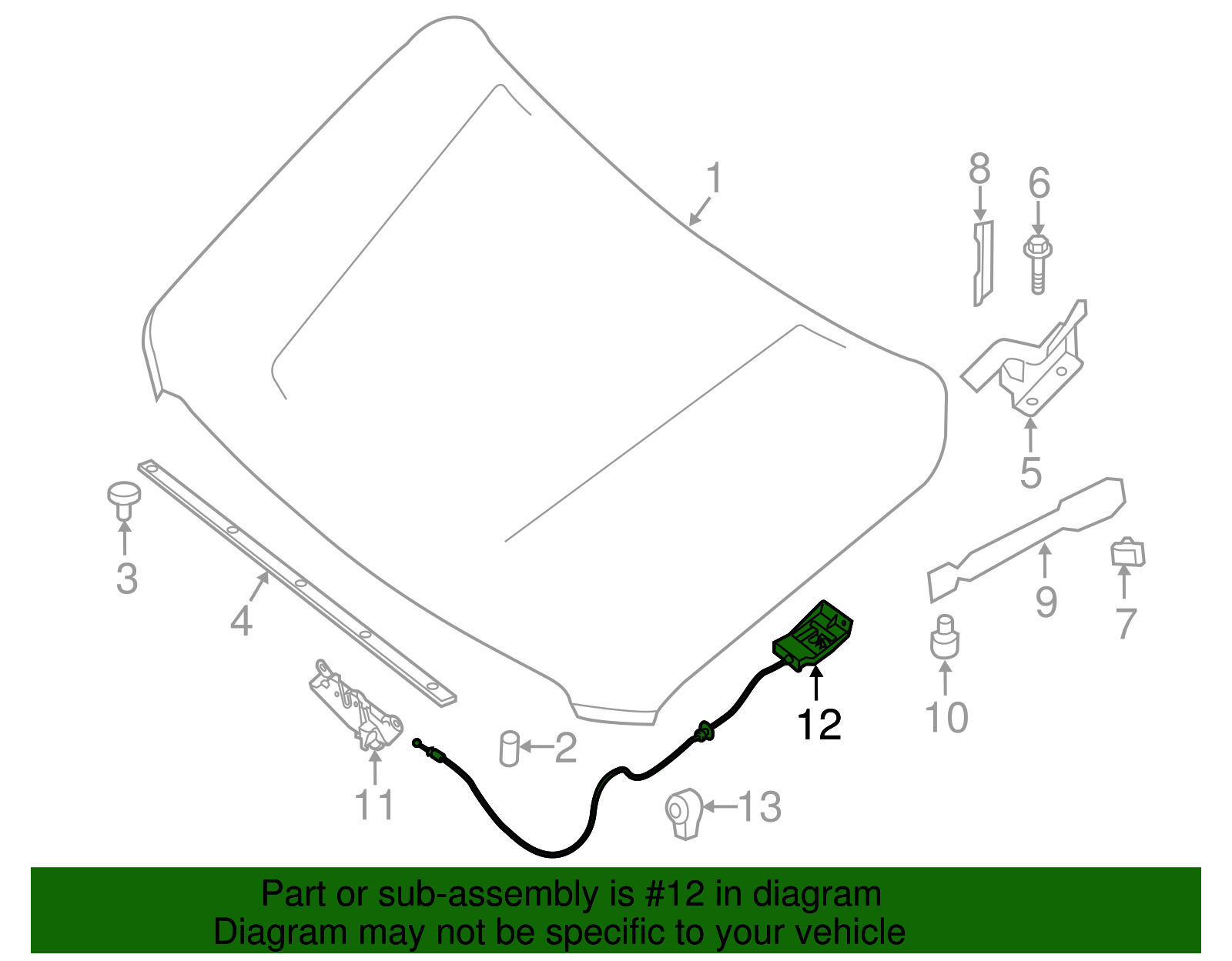 2012-2021 Nissan Release Cable 65620-1PA0A | Nissan RVA