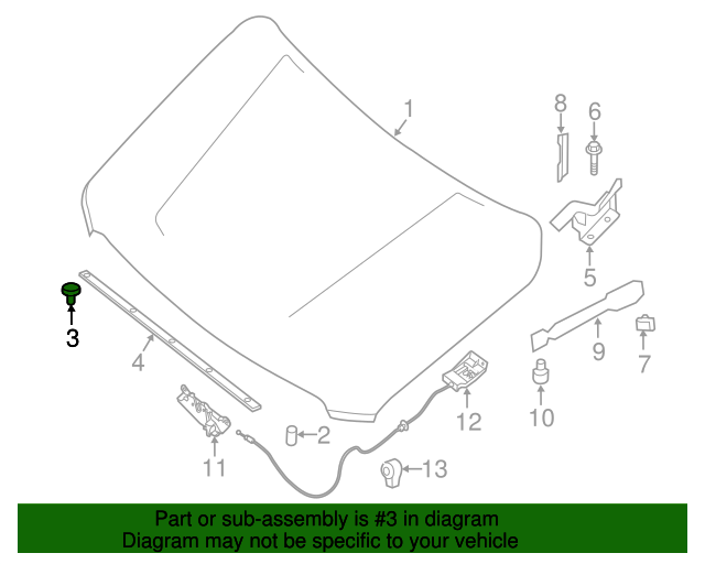 65829-6FL0A - Hood Bumper 2007-2021 Nissan | Nissan Parts & Accessories ...
