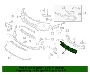 86520-4Z500 - Bumper Impact Absorber 2017-2018 Hyundai Santa Fe Sport ...