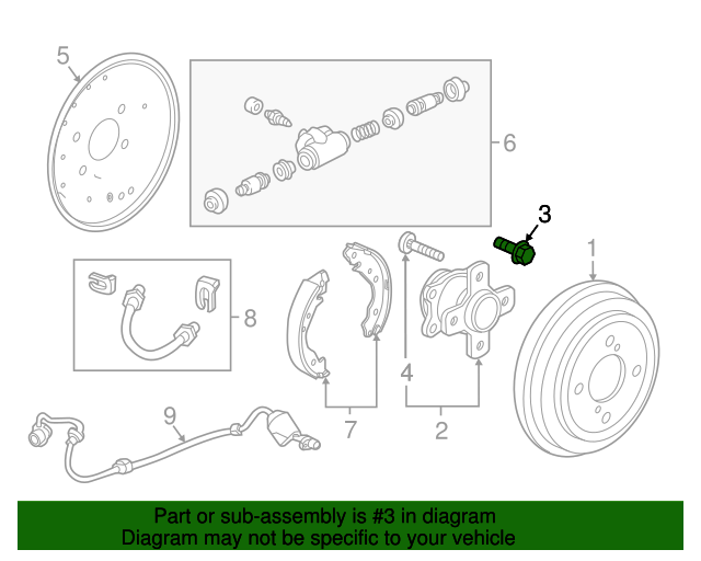 OEM 2015-2020 Honda Fit Hub & Bearing Mount Bolt 90160-TY0-980 | Honda ...