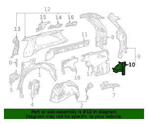 61727-08020 - Quarter Panel Reinforcement 2021-2023 Toyota Sienna ...
