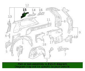 2021-2023 Toyota Sienna Upper Reinforced 61747-08030 | Toyota Parts Center