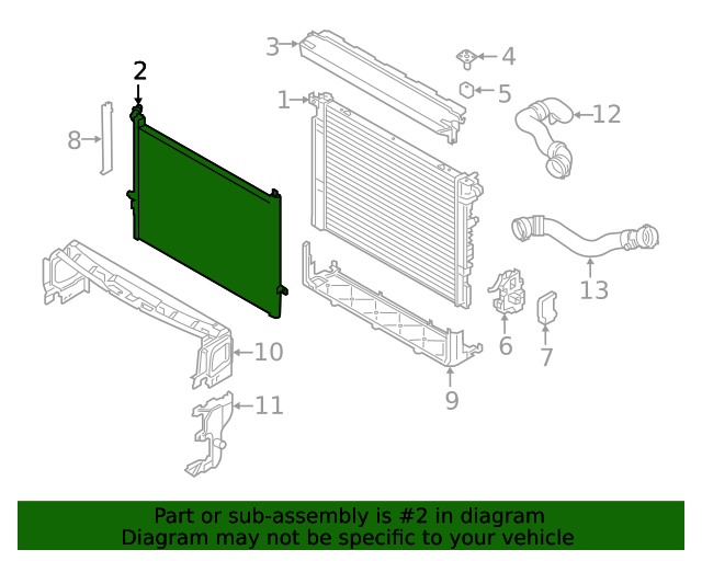 17118043655 - 2018-2022 BMW Auxiliary Radiator (17-11-8-043-655) | BMW ...