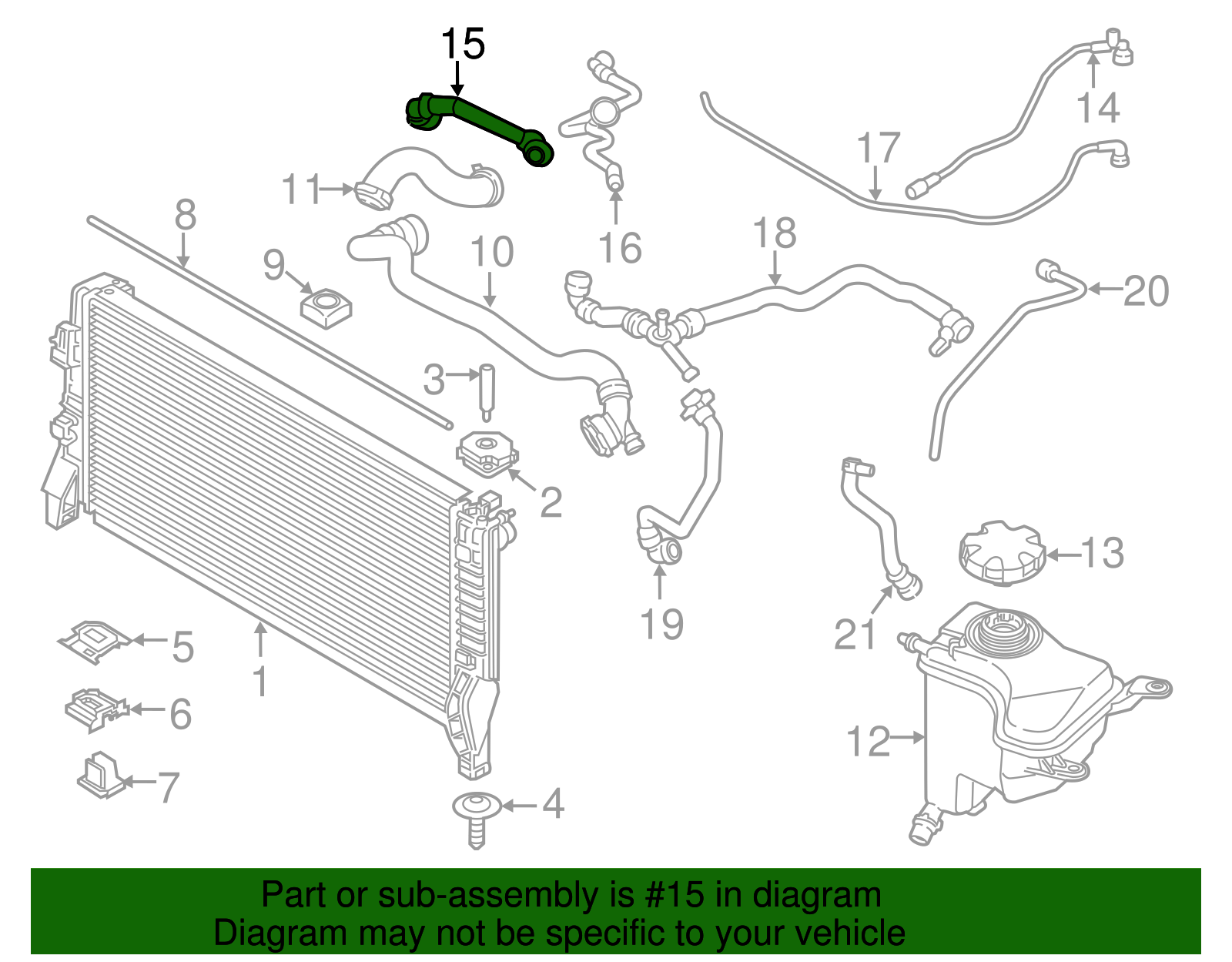 Genuine Coolant Hose for 2016-2019 BMW | OEM Part# 17-12-7-617-380 ...