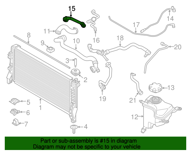17127617380 - 2016-2019 BMW Coolant Hose (17-12-7-617-380) | BMW of ...