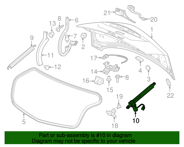 84443646 - Power Assisted Trunk Lid Motor 2019-2020 Cadillac CT6 | GM ...