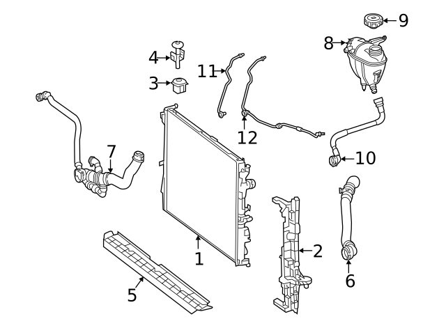 222-501-27-01 - Radiator Coolant Hose 2018-2021 Mercedes-Benz ...