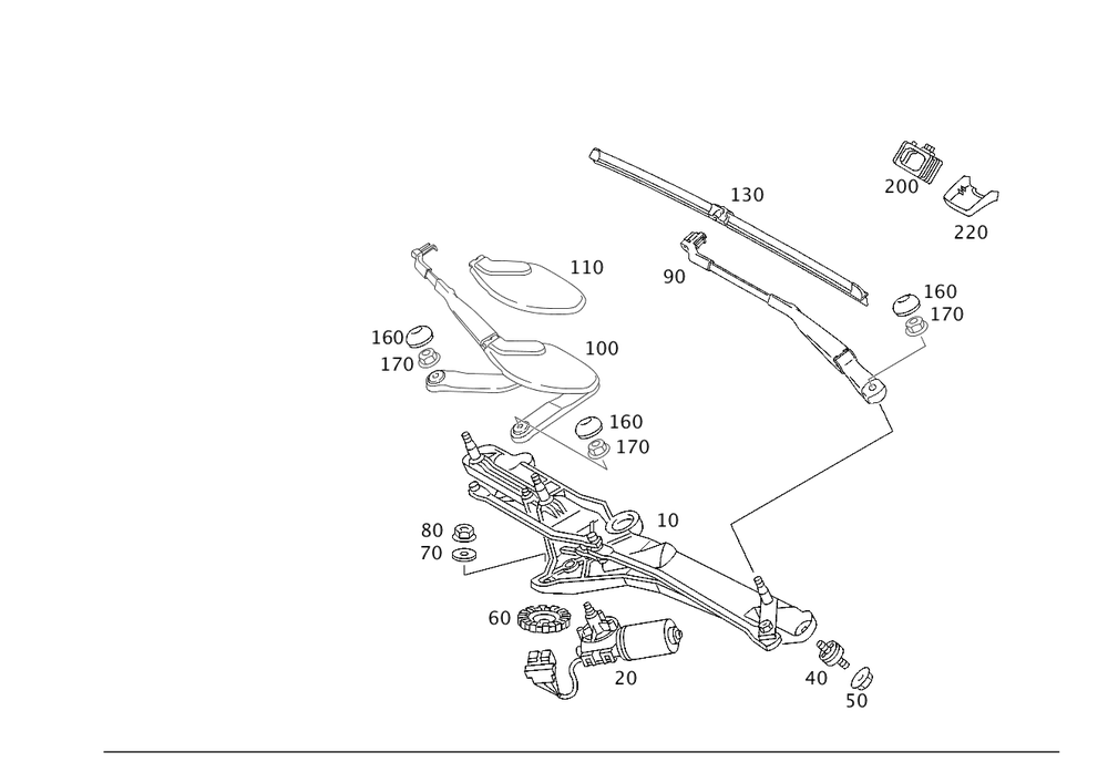 220-820-17-45 - Parts Kit, Wiper Blade 1998-2006 Mercedes-Benz ...