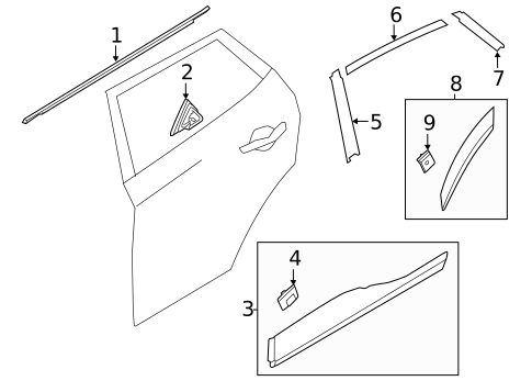 Exterior Trim - Rear Door for 2019 Hyundai Kona | OEM Parts Online