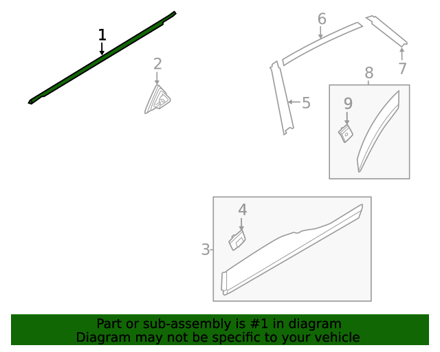 2018-2022 Hyundai Belt Molding 83220-J9000 | QuirkParts