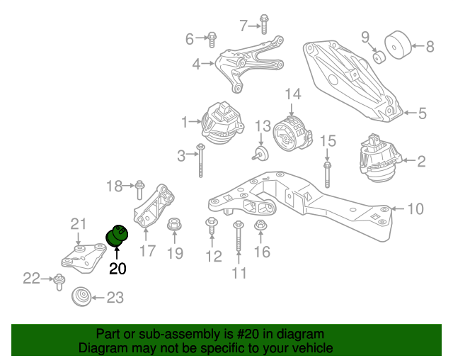 22327953115 - 2019-2022 BMW Automatic Transmission Mount Insulator (22 ...