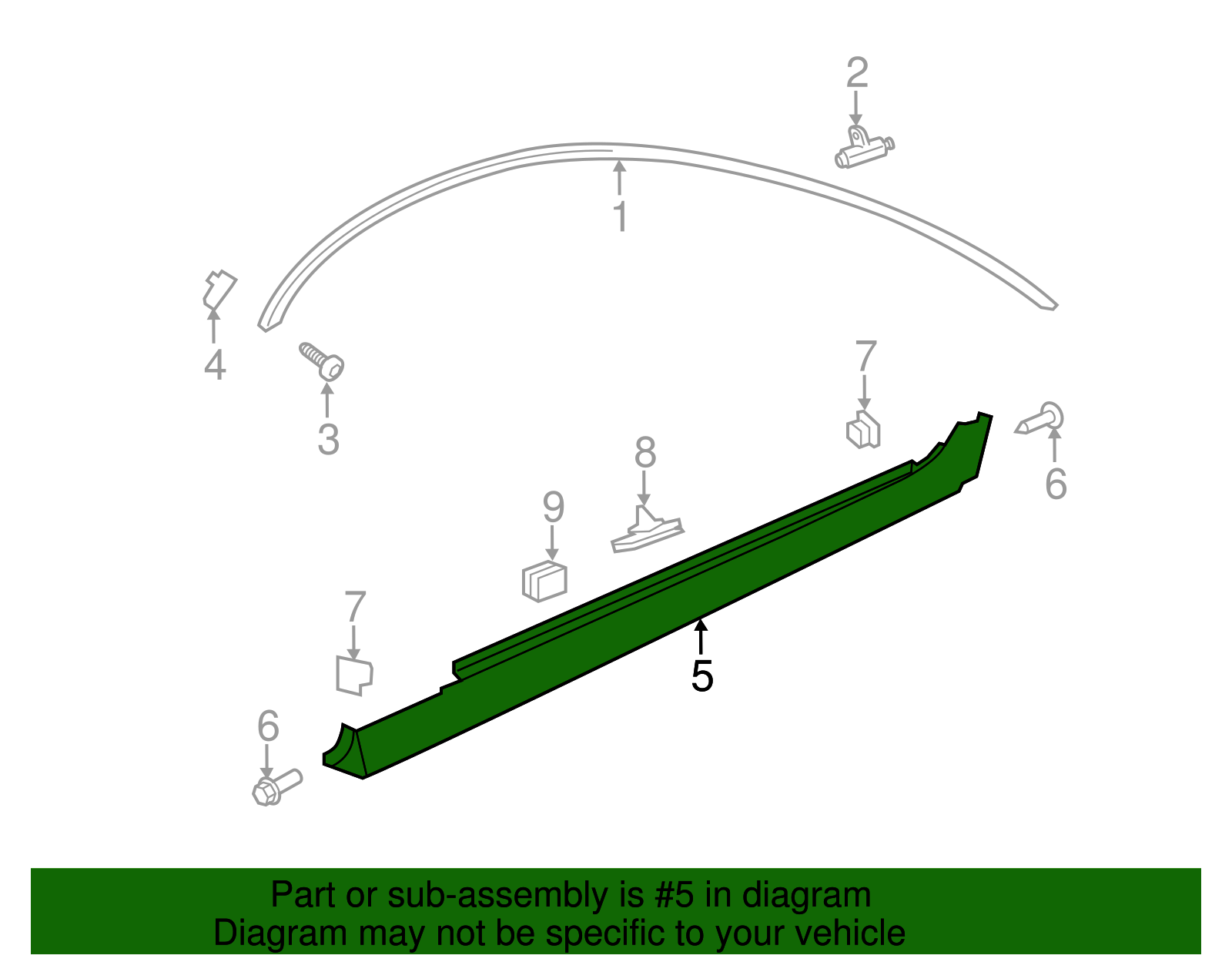 2011-2017 Chevrolet Caprice Driver Side Rocker Panel Molding 92159857 ...