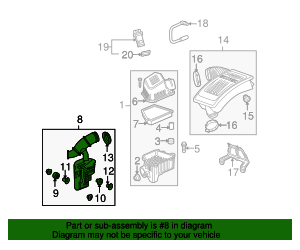 2016-2017 Chevrolet Equinox Intake Air Front Duct 23497383 ...